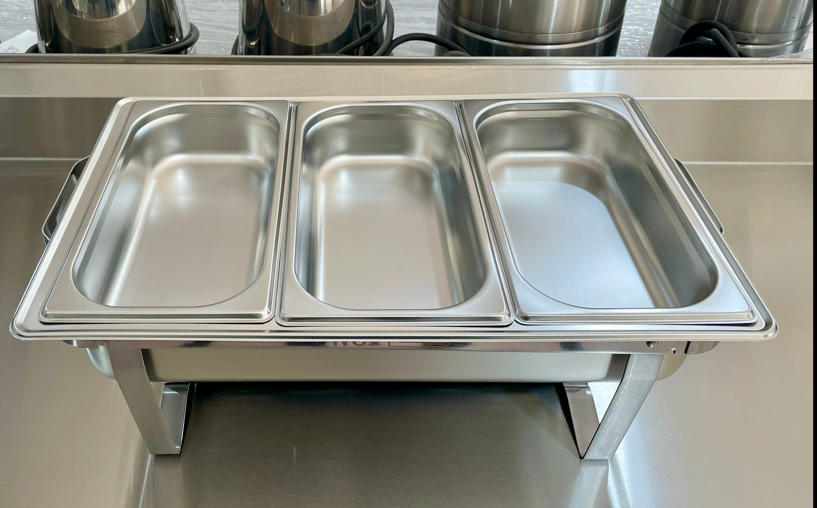 Chafer Bufetera Plegable Completo con Certificación NSF y 3 Insertos 1